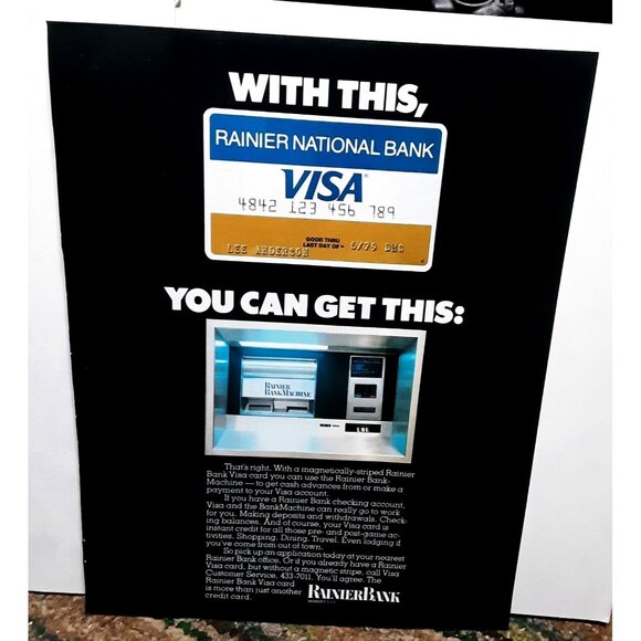 advertisement | Other | 978 Rainer Bank Visa Washington State Original ...